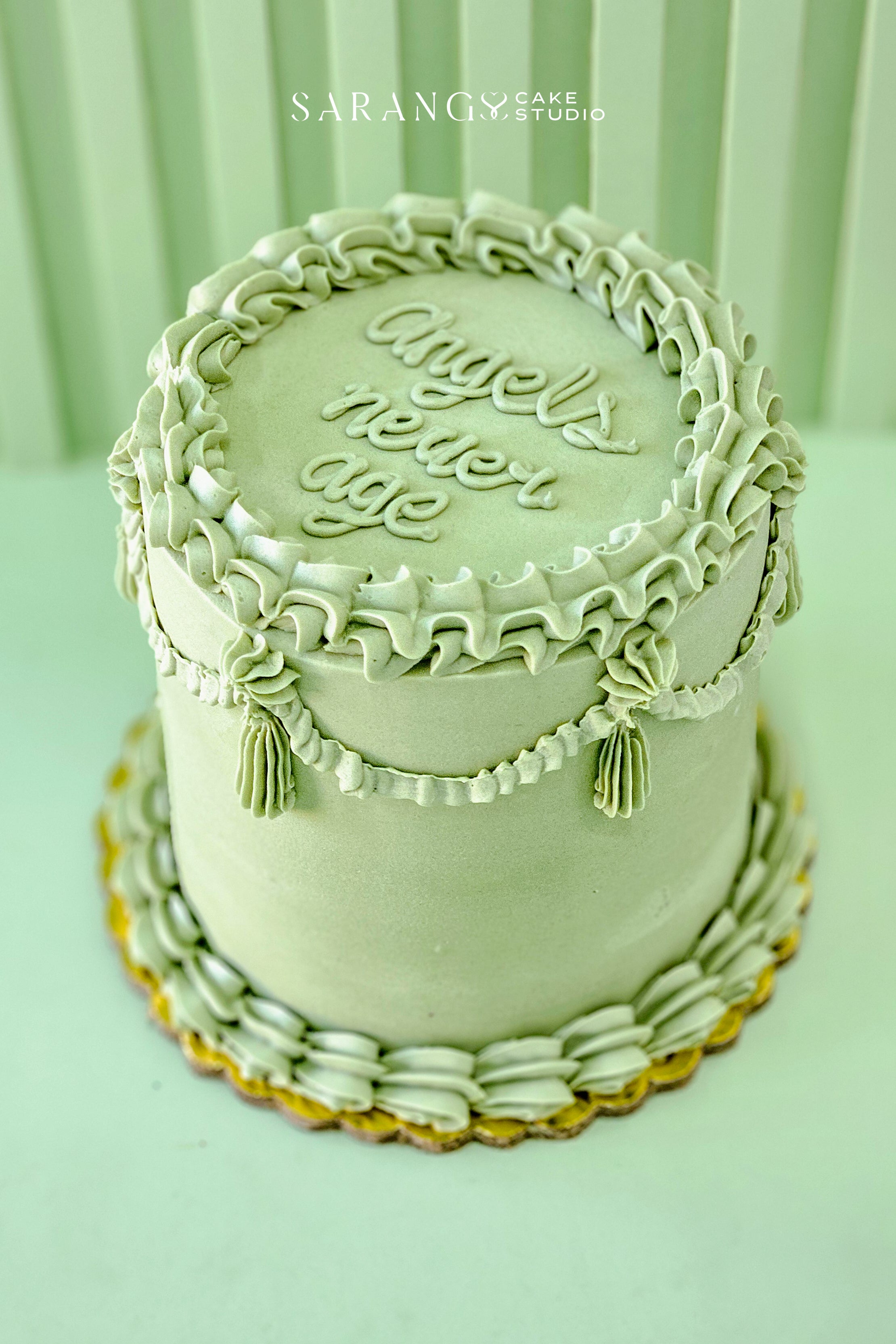 Green Vintage Cake – Sarang Cake Studio